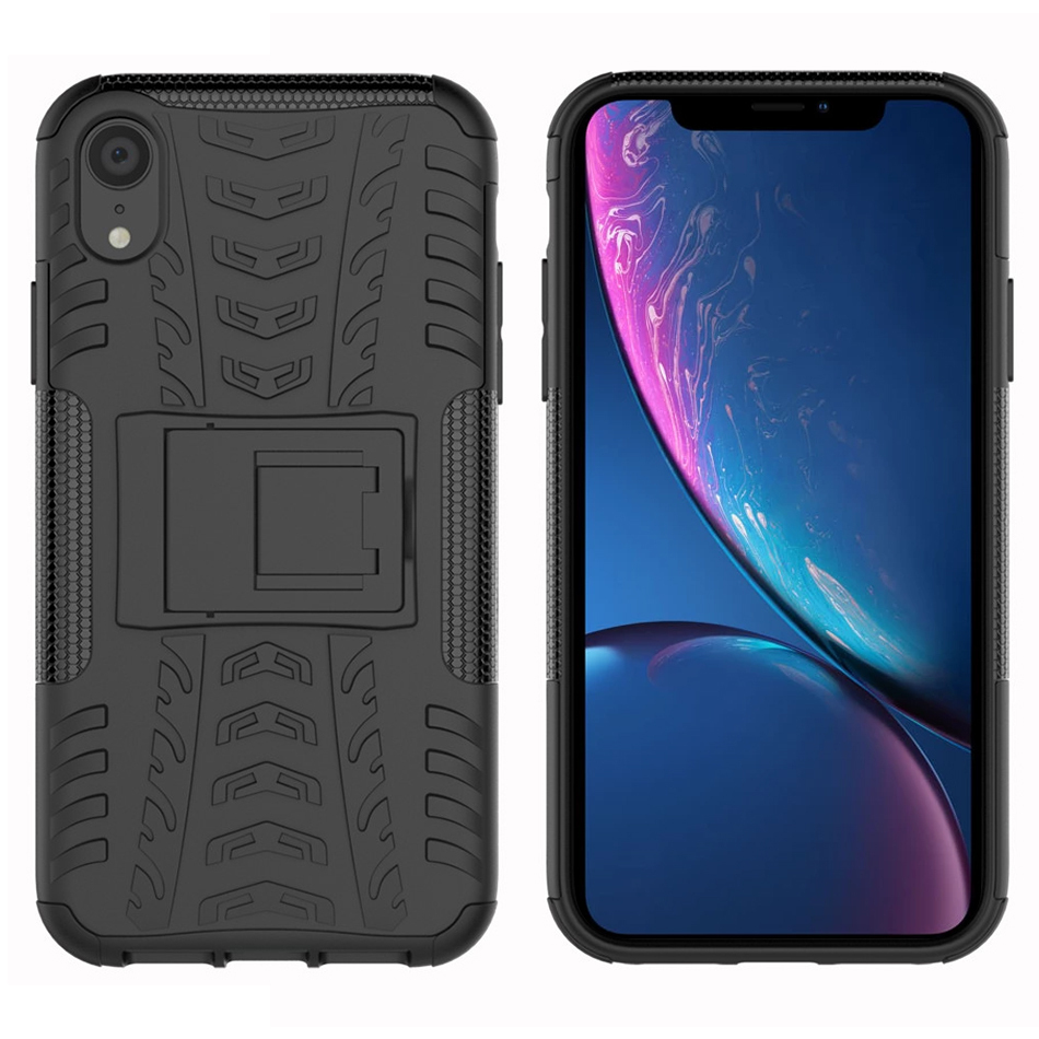 Dual Layer Rugged Tough Case for Apple iPhone XR (Black)